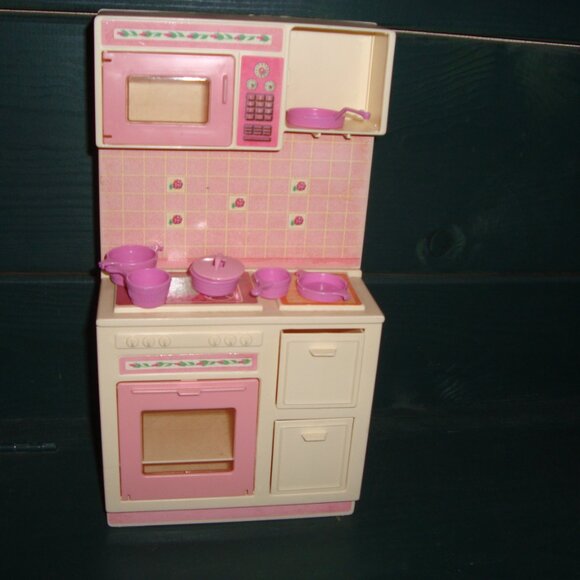 Barbie | Toys | Vintage Barbie Pink Cooking Center Kitchen Playset ...